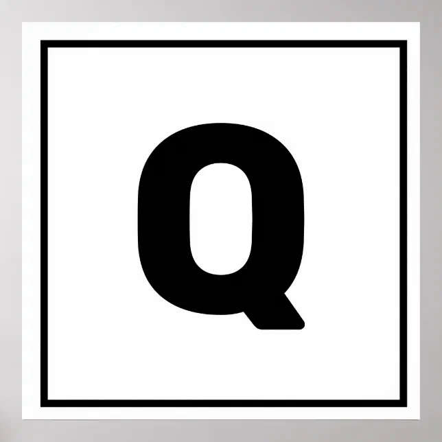 Black letter Q Poster | Zazzle