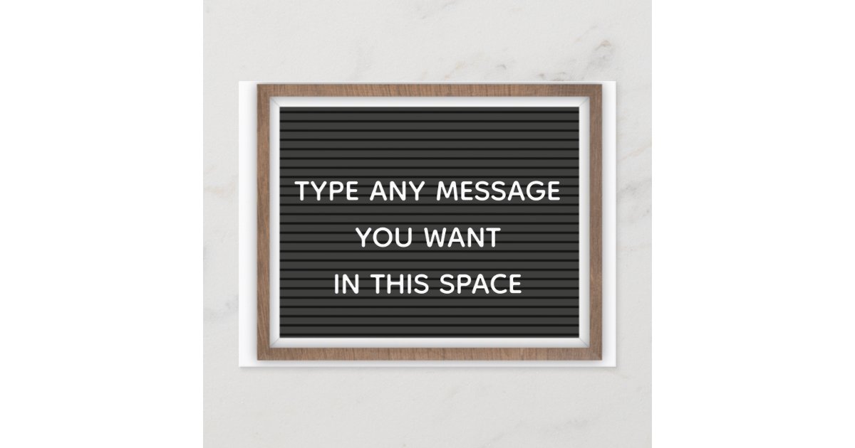 Black Letterboard Marquee Sign Custom Message Postcard | Zazzle