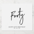 Black Lettering Forty | 40th Birthday Party Beer Bottle Label | Zazzle