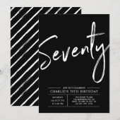 Black Lettering Seventy Modern 70th Birthday Party Invitation | Zazzle