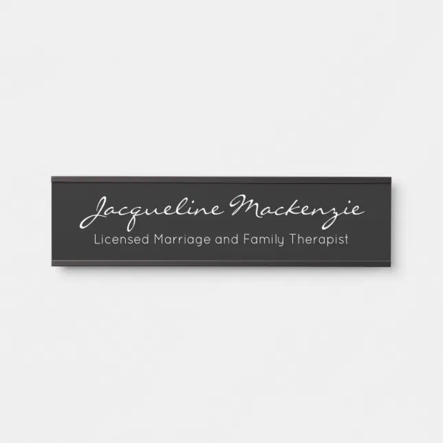 Black Licensed Marriage and Family Therapist LMFT Door Sign | Zazzle