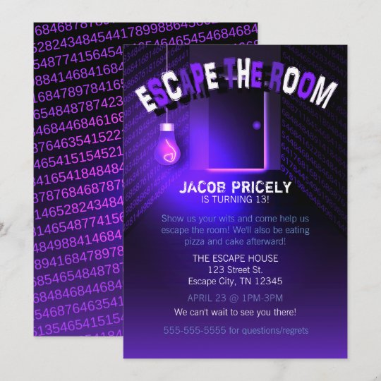 Black Light Escape the Room Invitation | Zazzle.com