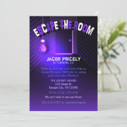 Black Light Escape the Room Invitation | Zazzle