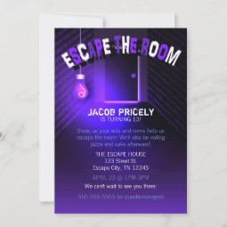 Black Light Escape the Room Invitation | Zazzle