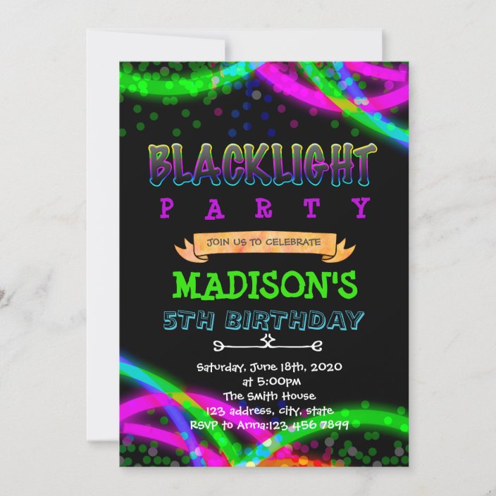 Black light party invitation | Zazzle.com