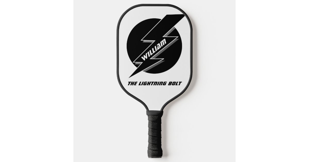 Black Lightning Bolt Pickleball Paddle | Zazzle