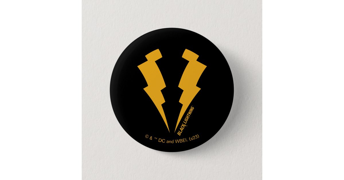 Black Lightning Bolts Graphic Button | Zazzle