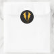 Black Lightning Bolts Graphic Classic Round Sticker | Zazzle
