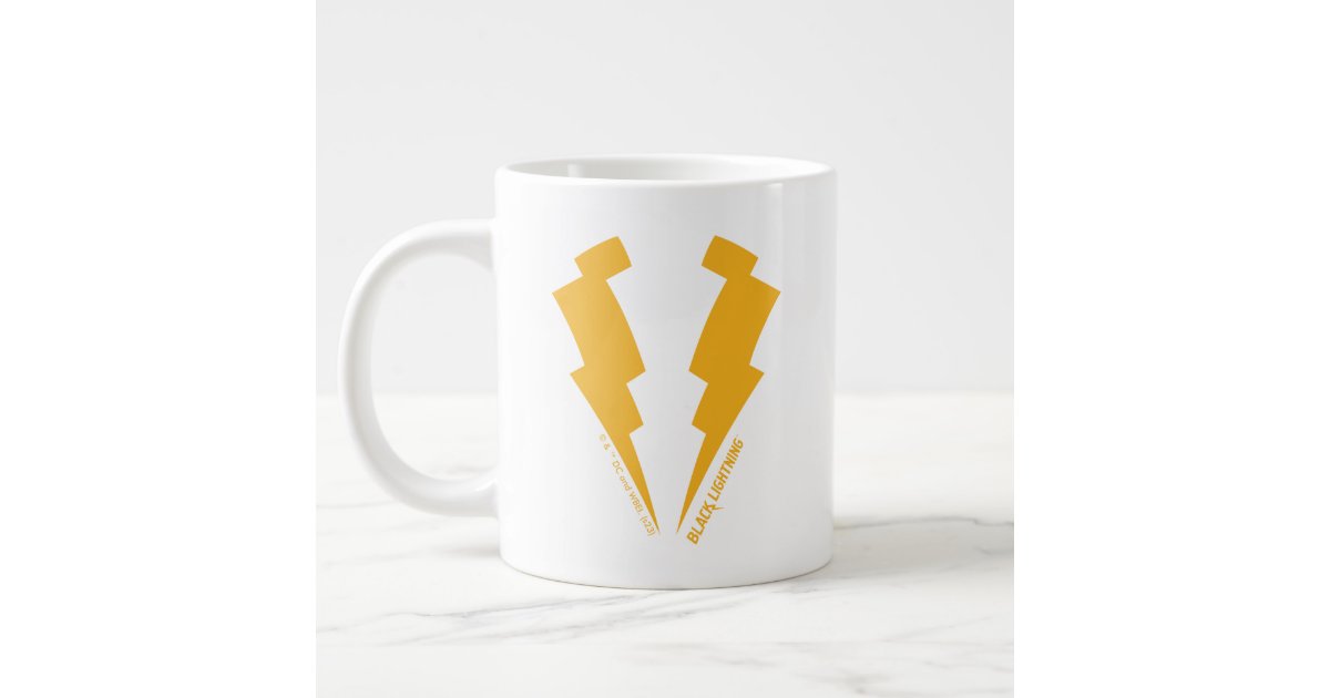 Black Lightning Bolts Graphic Giant Coffee Mug | Zazzle