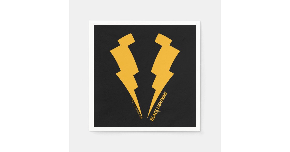 Black Lightning Bolts Graphic Napkins | Zazzle