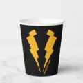 Black Lightning Bolts Graphic Paper Cups | Zazzle