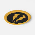 Black Lightning Bolts Graphic Paper Plates | Zazzle