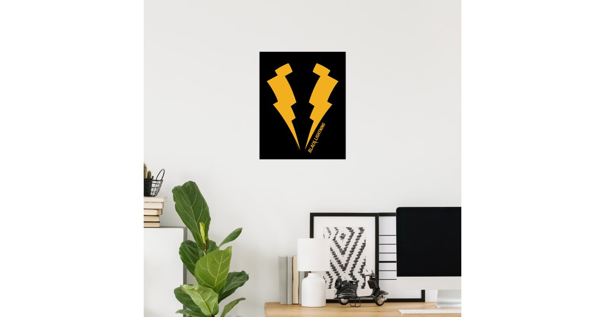 Black Lightning Bolts Graphic Poster | Zazzle