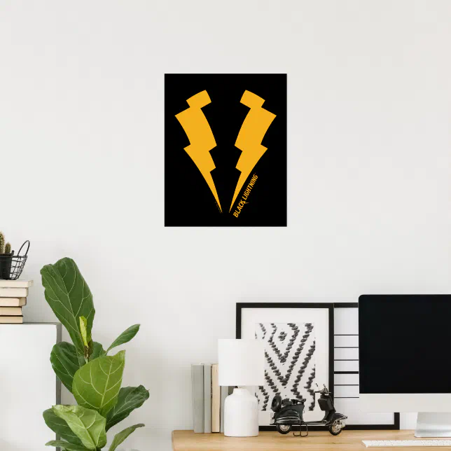 Black Lightning Bolts Graphic Poster | Zazzle