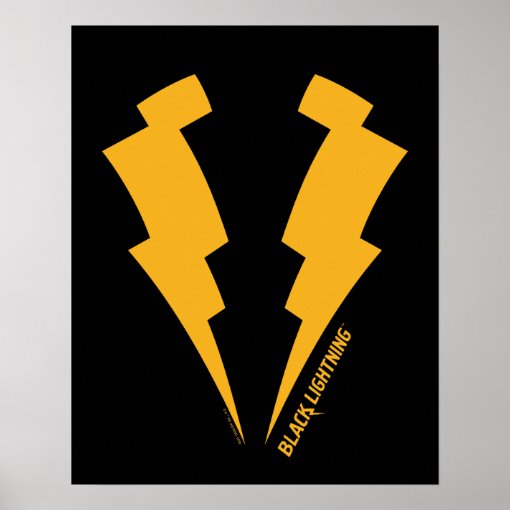 Black Lightning Bolts Graphic Poster | Zazzle