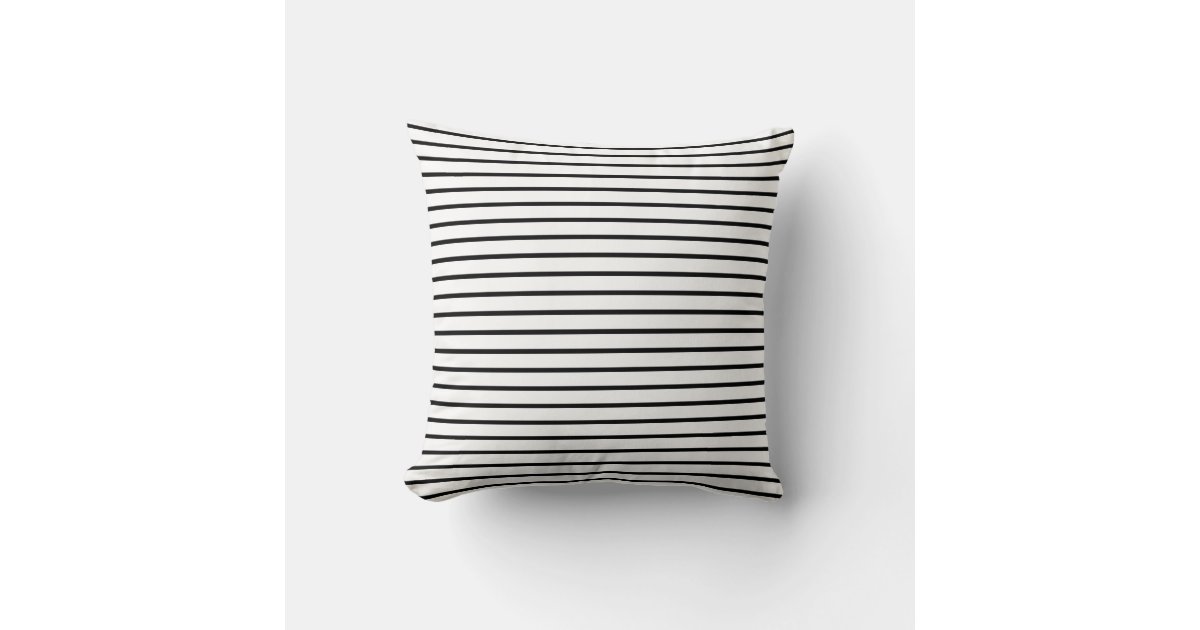 Black Lines White Throw Pillow | Zazzle