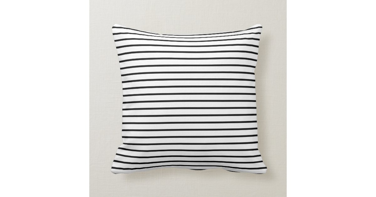 Black Lines White Throw Pillow | Zazzle.com