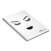Black Lips Makeup Face Eyebrows Lips Glam Beauty Notebook | Zazzle