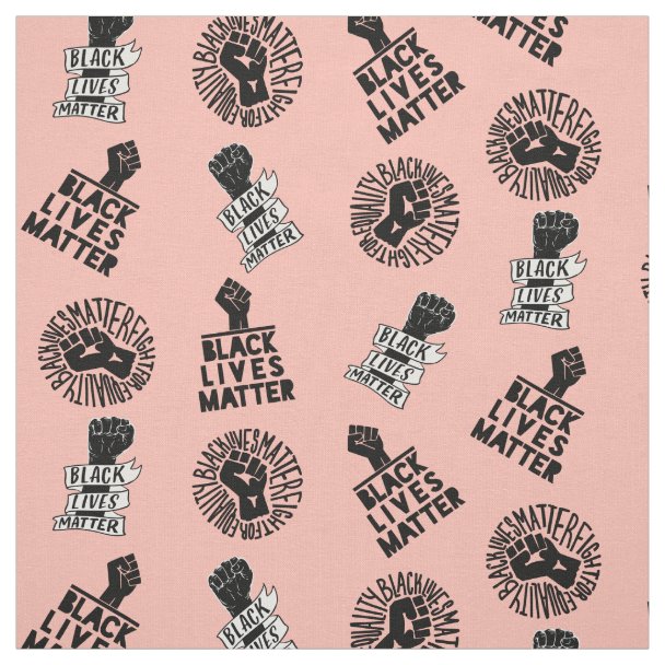 black lives matter power fist blm protest pattern fabric | Zazzle