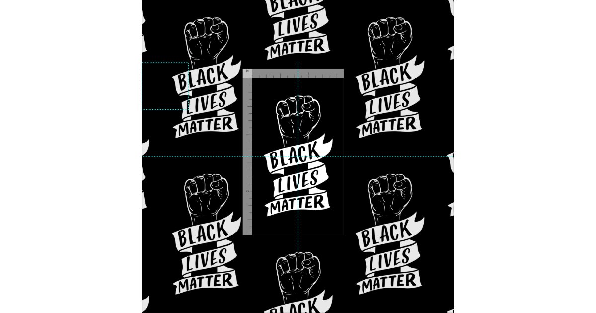 black lives matter blm ribbon fist protest pattern fabric | Zazzle