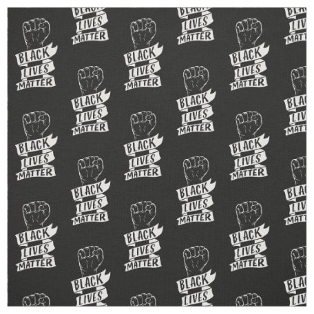 black lives matter blue fist blm protest pattern fabric | Zazzle.com