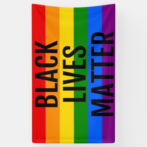 Black lives matter, LGBT rainbow flag Banner | Zazzle