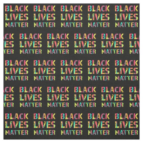 black lives matter blm ribbon fist protest pattern fabric | Zazzle