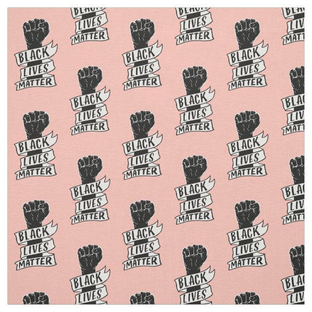 black lives matter power fist blm protest pattern fabric | Zazzle