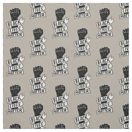 black lives matter power fist protest pattern 2020 fabric | Zazzle
