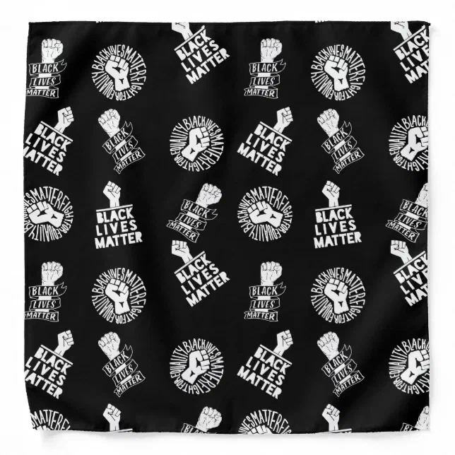black lives matter seamless pattern blm protest 20 bandana | Zazzle