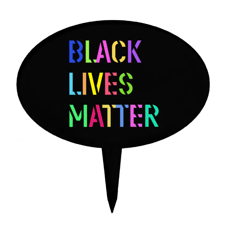 Black Lives Matter Stencil 01 Editable Color Cake Topper | Zazzle