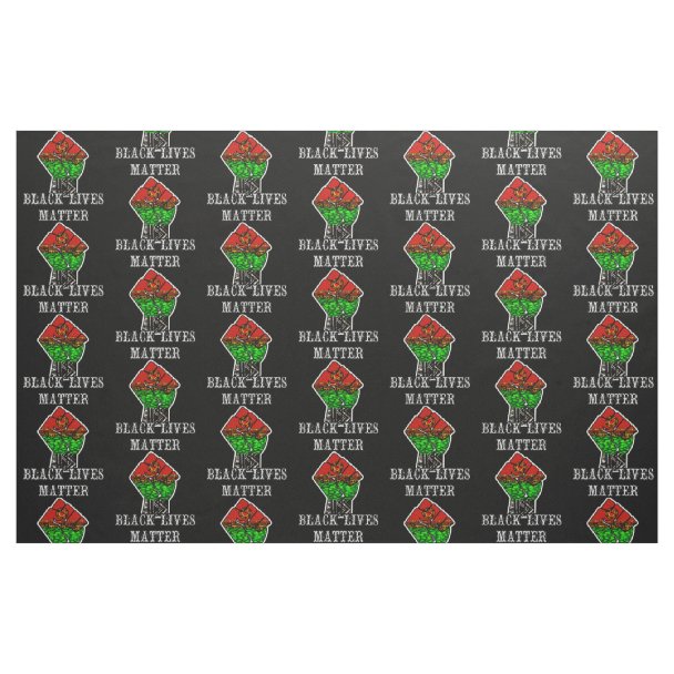 black lives matter power fist blm protest pattern fabric | Zazzle.com