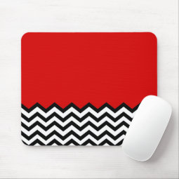 Black Lodge Chevron Red Room Zig Zag Mouse Pad | Zazzle
