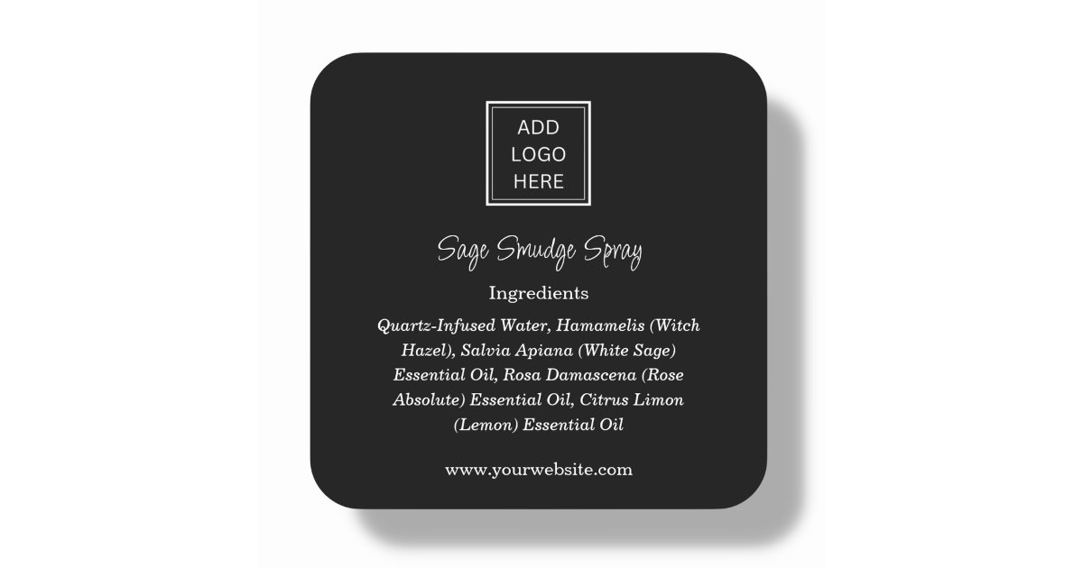 Black | Logo Ingredient Product Labels | Zazzle