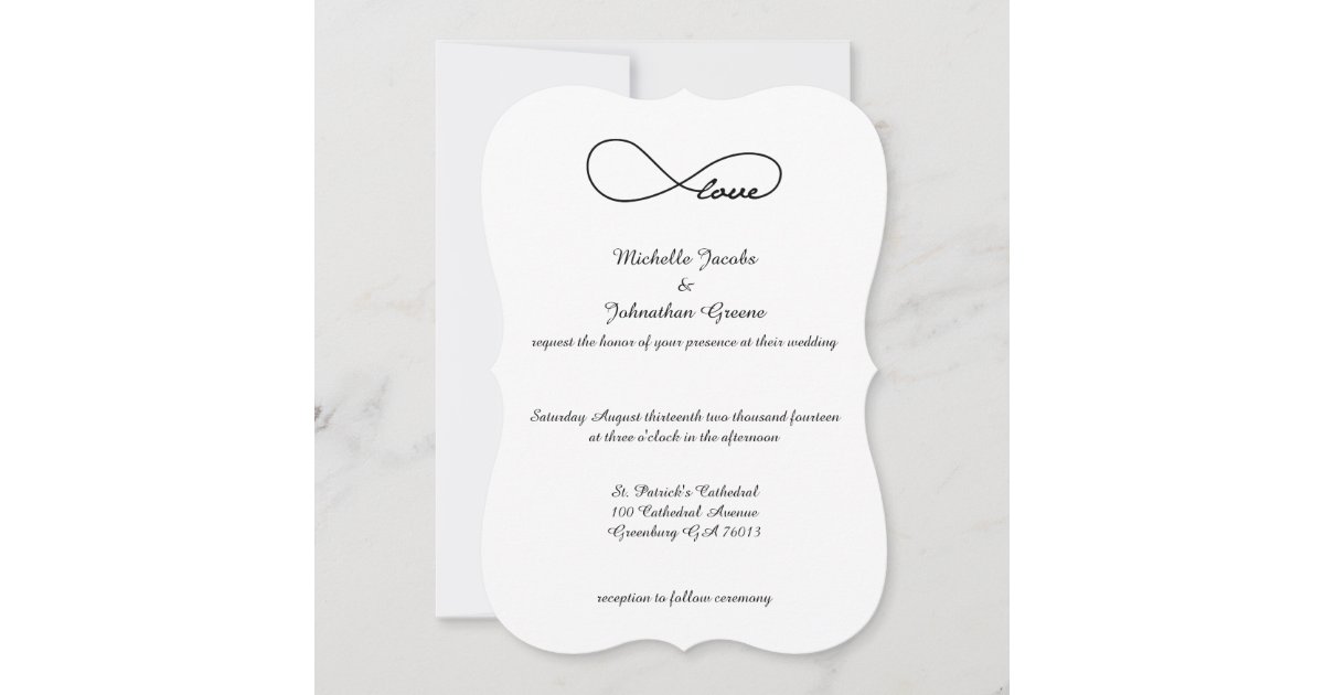 Black Love Infinity Wedding Invitations | Zazzle