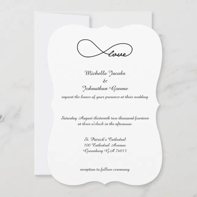 Black Love Infinity Wedding Invitations | Zazzle