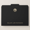 Black Luxury Logo File Folder | Zazzle