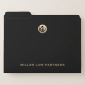 Black Luxury Logo File Folder | Zazzle