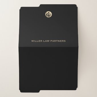 Black Luxury Logo File Folder | Zazzle