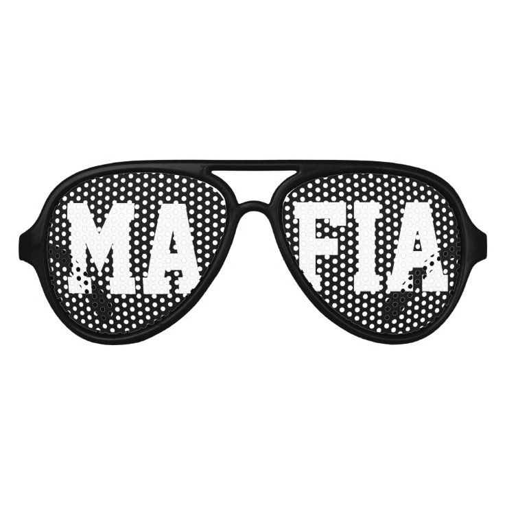 Black mafia costume party shades for gangster look | Zazzle