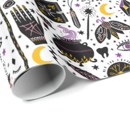 Black Magic Halloween Wrapping Paper | Zazzle