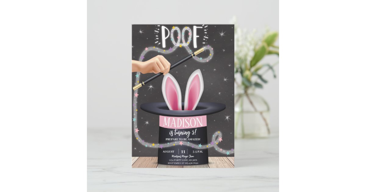 Black Magic Show Birthday Invitation | Zazzle