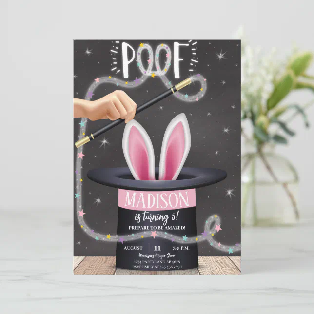 Black Magic Show Birthday Invitation | Zazzle