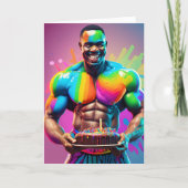 Black Male Bodybuilder Gay Birthday Card | Zazzle