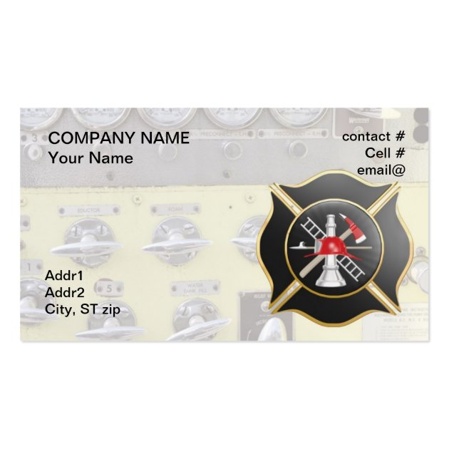 Black maltese firefighting cross business card template