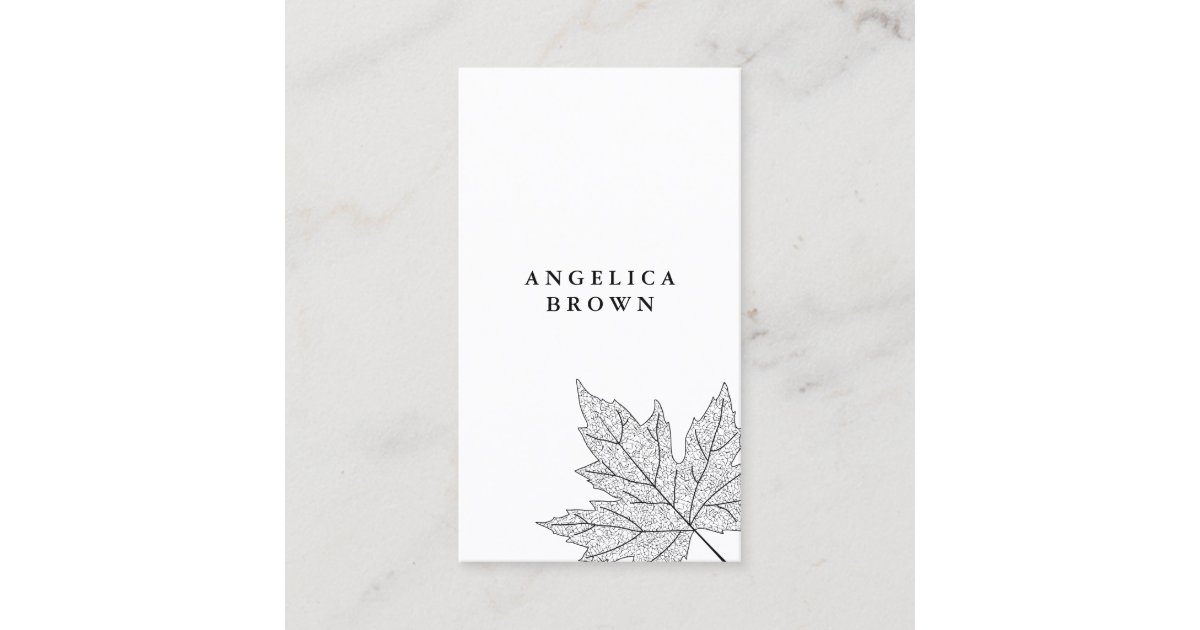 Black Maple Leaf Business Card | Zazzle