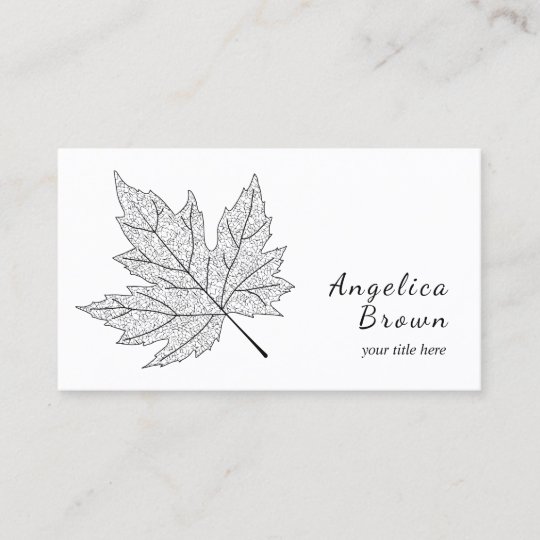 Black Maple Leaf Business Card | Zazzle.com