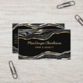 Black Marble Agate Gold Glitter QR Code Business Card | Zazzle
