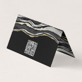 Black Marble Agate Gold Glitter QR Code Business Card | Zazzle