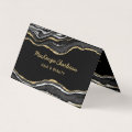 Black Marble Agate Gold Glitter QR Code Business Card | Zazzle